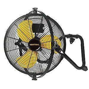 VENTISOL 14 Inch High Velocity Orbital Floor Fan or Wall Mounted Fan with 720° Adjustable Tilting, 1,560 CFM, 3-Speed Oscillating Fan for Commercial, Residential Gym, Garage, Workshop,Home Use