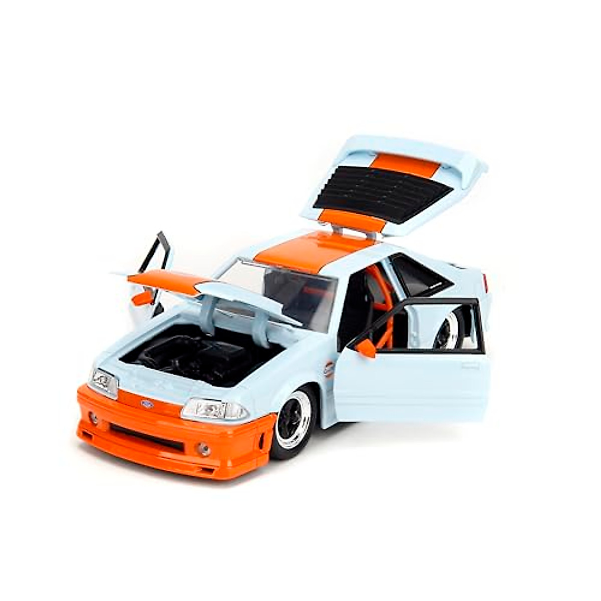 Bigtime Muscle 1:24 1989 Ford Mustang Gulf Die-Cast Car, Toys for Kids and Adults(Blue)