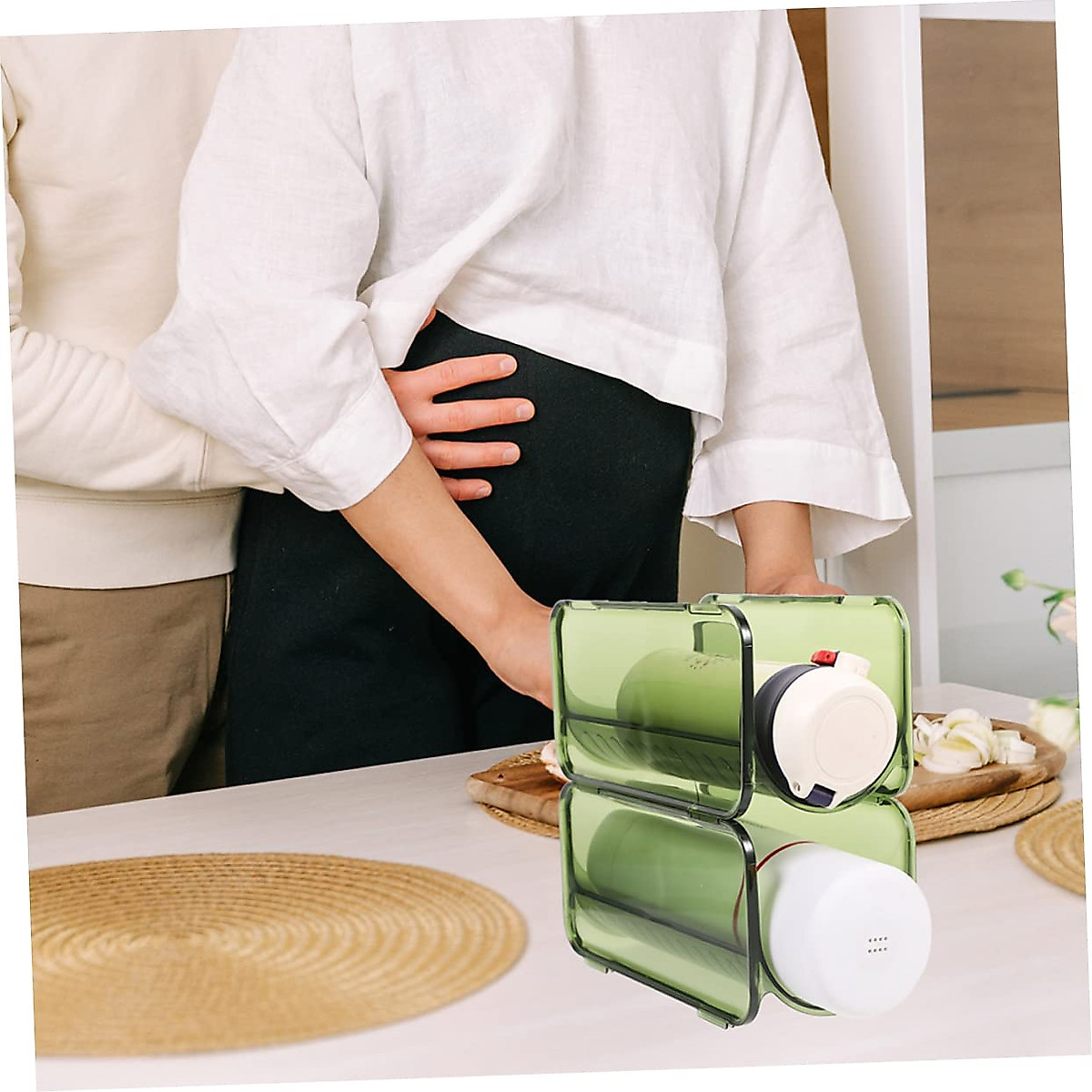 LIGHTAOTAO Plastic Cup Holder superimposed Drink Bottle Rack Household Insulation - Bottle Storage Stand Desktop Cup Stackable Bottle Holders Shelf Drink Bottle Organizer