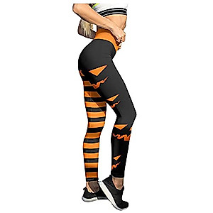 ZOOJINFAR High Waisted Leggings for Women Tummy Control Booty Bubble Hip Lifting Tights Halloween Funny Graphic Stretch Pants