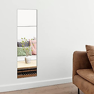 Ruomeng Full Length Mirror Tiles - 14" x 12" x 4Pcs Gym Mirror Body Mirror Frameless Wall Mirror for Vanity Bedroom, Living Room