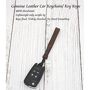 LAGIPA Leather Car Key Fob Keychain, Non-metallic Car Key Rope Lanyard Holder, No Metal Scratch