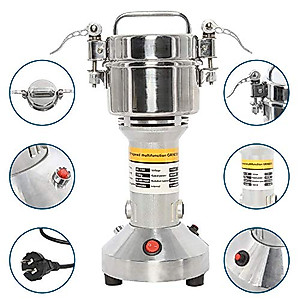 YaeMarine 150g Grain Mill Grinder High Speed Electric Stainless Steel Grinder Spice Herb Cereals Corn Flour Powder Machine (Capacity, 150g)