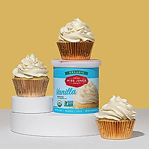 Miss Jones Baking Organic Buttercream Frosting, Perfect for Icing and Decorating, Vegan-Friendly: Vanilla (Pack of 1)