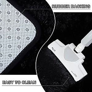 GERBIT Shag Area Rug 9x12 Feet Soft Indoor Rectangular Rugs Carpet Modern Luxury Plush Rugs for Living Room Home Decor Black