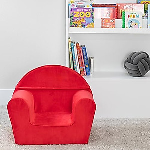 ABABY.COM Red Toddler Foam Chair - Comfy Reading Chair for Kids with Removable Cover- Lightweight Baby Chair