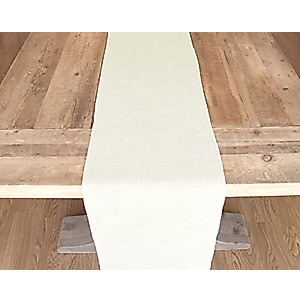 CleverDelights 14" Ivory Burlap Roll - Finished Edges - 10 Yards - Jute Burlap Fabric