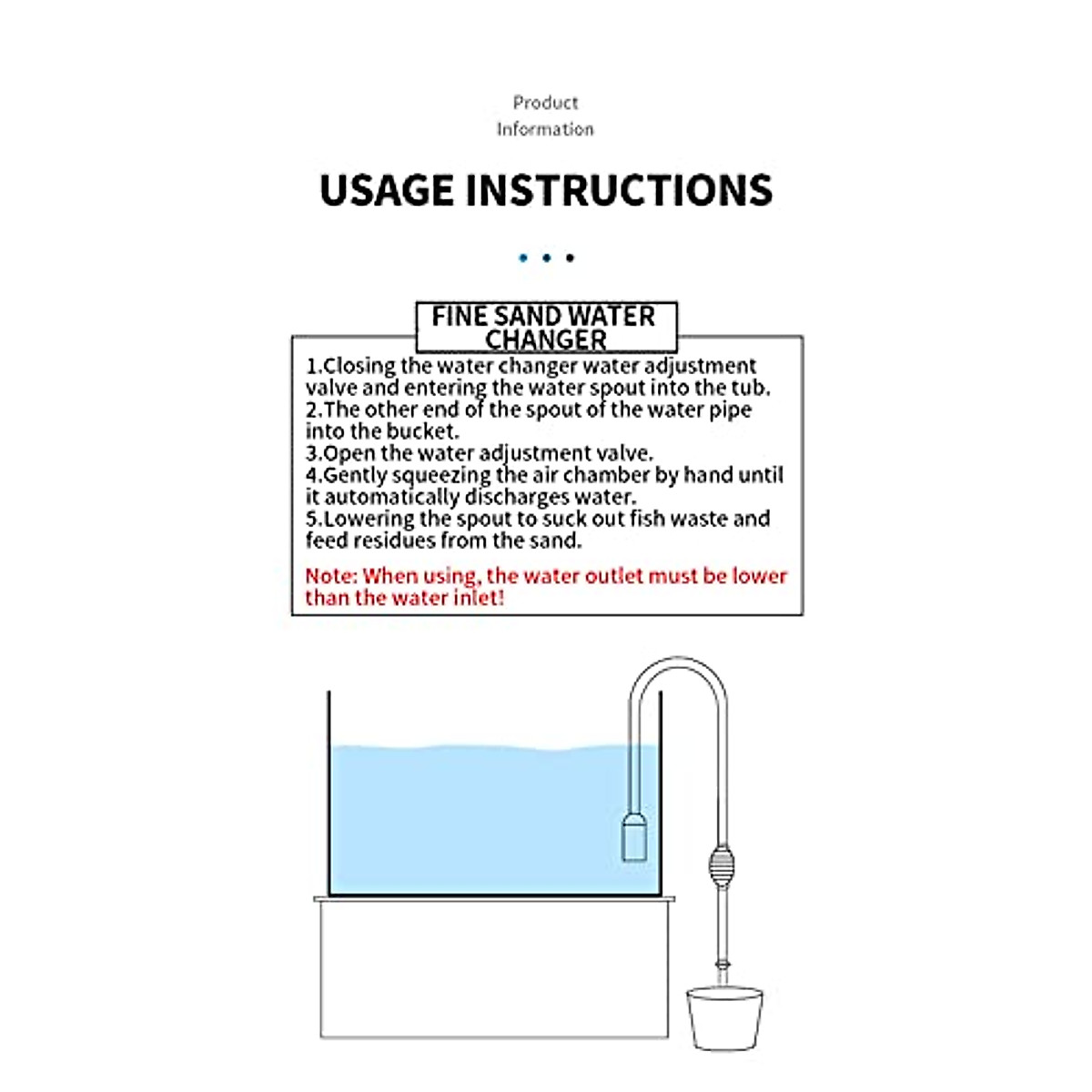 HappyPIG Hose Fish Tank Water Change, Aquarium Water Changer,Aquarium Vacuum with Valve Switch Siphon Sand Cleaner for Aquarium Water Change（5.58ft）