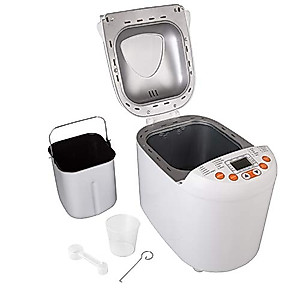 MasterChef Digital Bread Maker-2-Pound Programmable Machine w 19 Settings & 13-Hour Delay Timer-Automatic 3 Mode Crust, Baker Healthy Fresh Gluten Free, Wholewheat Loaf, Recipe Guide, Mothers Day Gift