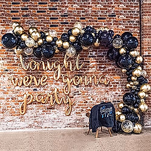 Beliueyes Black Gold Balloon Garland Arch Kit 121PCS, Confetti Balloons for Kids Birthday Anniversary Graduation New Year Party Decor Background Decoration