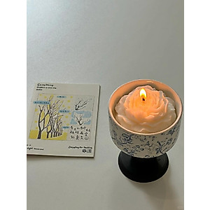 Blue and White Porcelain Scented Candles, Goblet Ceramic Jar Candles for Home Scented, Natural Soy Candle for Gift and Home Decor, 25 Hours Long Burning, Four Scents