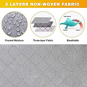 Isbasa 8 Pack Clothes Storage Foldable Clothes Storage Bags Clothing Organizer with Clear Window Sturdy Zipper and Reinforced Handle for Blankets, Clothes, Bedding, Grey, 36L