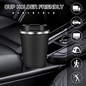 Coffee Travel Mug 12 oz & 17 oz Insulated Coffee Mug with Lid Portable Spill-Proof Coffee Travel Mug No Handle Reusable Stainless Steel Mug Keeps Cold and Hot Suitable for Car, Daily, Travel and Gifts
