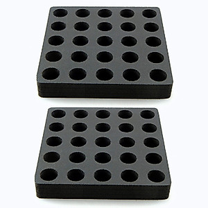 Polar Whale 2 Vial Racks Black Foam Storage Rack Holder Organizer Stand Transport Each Holds 25 Vials Fits up to 24mm Diameter