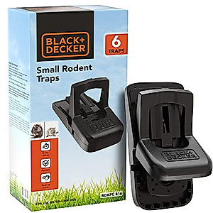 BLACK+DECKER Mouse Trap & Mouse Traps Indoor for Home- Rat Trap Indoor & Outdoor- Instantly Kill Rodent Snap Trap- Touch Free & Reusable, 6 Pack
