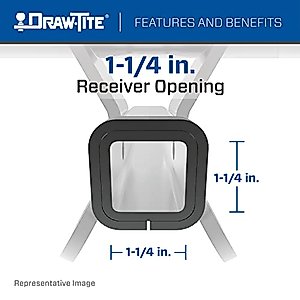 Draw-Tite 36523 Class II Frame Hitch with 1-1/4" Square Receiver Tube Opening