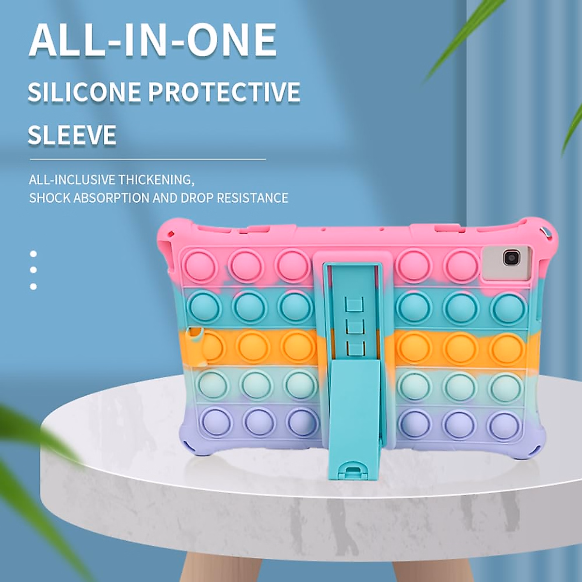 AIJAKO 10.4 Inch Silicone Case for TECLAST T40S Tablet, Protective Cover with Multi-Viewing Angles Stand Pencil Holder for TECLAST T40S/TECLAST T40 Pro/TECLAST T40/TECLAST T40 Plus/T40 5G, Pink Purple