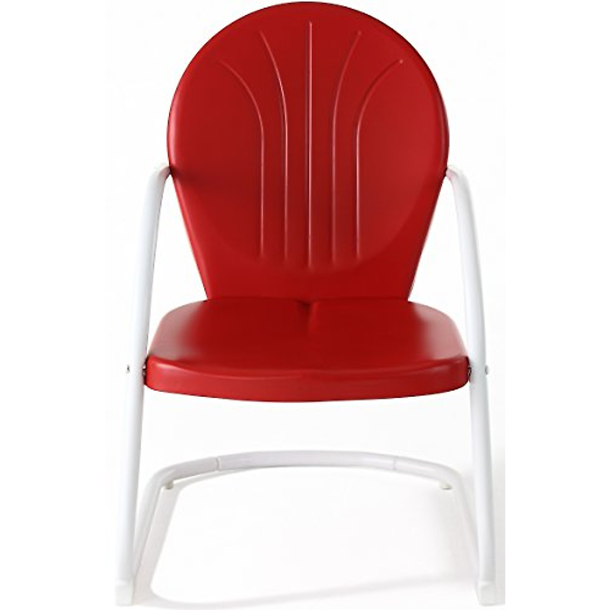 Crosley Furniture Griffith Outdoor Chair, Retro Metal Patio Chairs for Dining, Porch, Deck, Balcony, Red