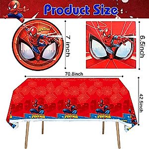 His Amazing Friends Birthday Party Decorations Spider Birthday Decorations Plates,Cups,Tablecloth,Superhero Party Decorations for 20 Guests