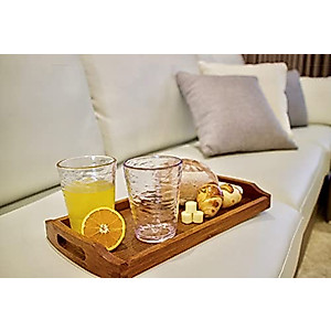 KLIFA- RIPPLE- 16 ounce, Set of 6, Acrylic Tumbler Drinking Glasses Cups, BPA-Free, Stackable Plastic Drinkware, Dishwasher Safe, Clear