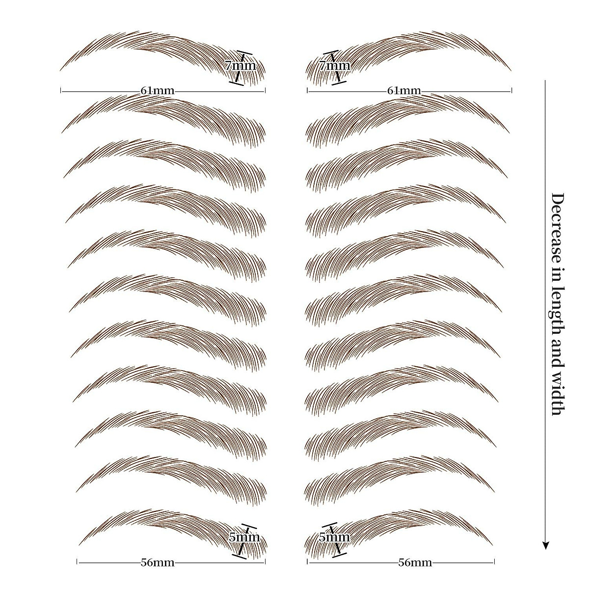 Aresvns Eyebrow Tattoo Stickers 99 Pairs! 9 Sheets Brown Fake Eyebrows,4D Tattoo Eyebrow with Real Hair,Eyebrow Transfer Stickers Christmas Gift