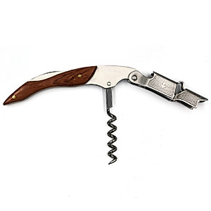 Masterpart Wine Opener - Professional Corkscrew Wine Bottle Opener w/Foil Cutter - Manual Wine Key Bottle Openers for Waiters, Bartenders & Home