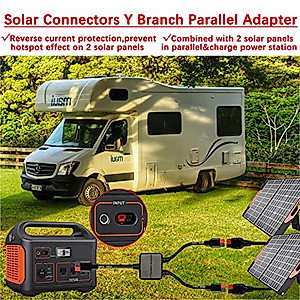 KarlKers Anderson Y Splitter High Power Pole Port Connector Combiner Cable with Reverse Current Protection Charge Portable Power Station Compatible with Goal Zero Jackery Anderson Powerpole Connector