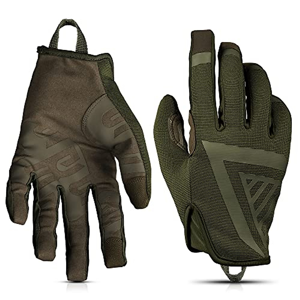 Glove Station The Impulse - Tactical Shooting Gloves for men with Touchscreen Compatibility, Lightweight Design and Outstanding Grip for Outdoor, Sports, Motorcycle and Work - Green, Medium Size