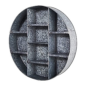 Nearly Natural 23in. Galvanized Round Metal Wall Mounted Shelf System