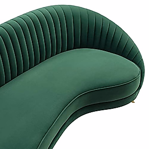 Modway Camber Channel Tufted Performance Velvet Sofa in Emerald