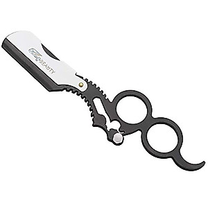 G4 Vision Universal Replaceable Half Blade Straight Razor with 100 Blades, Professional Double Ring Barber Single Edge Shave Razor (White Black)