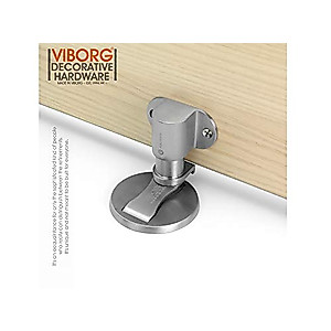 VIBORG Deluxe Solid SUS304 Stainless Steel Casting Adjustable Floor Mount Mounted Magnetic Door Stopper Doorstop Door Stop, RS-40F (1)