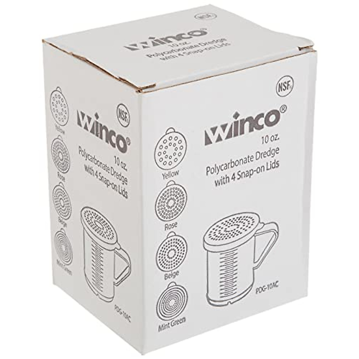 WINCO Dredge with snap on Lids, Clear