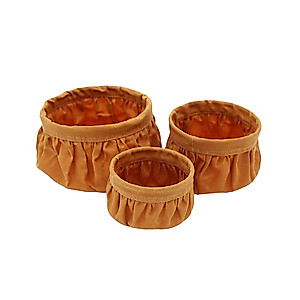 Small Fabric Basket for Storage, Sundries Storage Bins Set of 3, Toy Organizer Bin for Closet,Desktop, Shelf, Decorative Finishing Box Cosmetic Toys Organizer Frame , 8.07’’X8.07’’X4.72’’H Inches.