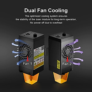 ORTUR True 10W Optical Power Laser Module, LU2-10A 24V Laser Head with Assist Nozzle for Laser Engravers, Ultra-Thin Compressed Spot, Dual-Compression Diode, Compatible with All Ortur Laser Machines