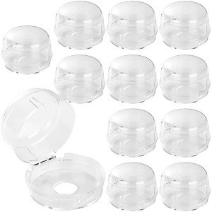 12 Pack Stove Knob Covers for Child Safety, Clear Gas Stove Knob Covers, Transparent Design Stove Guard with Lock for Childproof and Baby Stove Gas Knob Covers Gas Oven