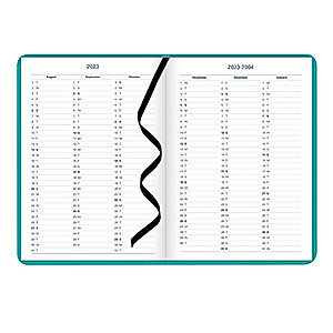 Letts of London Dazzle Academic Weekly Planner, August 2023 to July 2024, Week-to-View, Sewn Binding, Multilingual, A5 Size, 8.25" x 5.875", Turquoise (C030613-24)