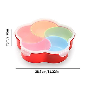 Snack Serving Tray Plastic 5 Compartment Appetizer Platter Sealed Food Server Dishes with Lid,Serving Platters Style2