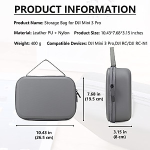 Flyekist Storage Bag for DJI Mini 3/Mini 3 Pro-Newest Mini 3 Pro Drone Case Hard Shell Travel Carrying case Compatible with DJI Mini 3/Mini 3 Pro, DJI RC/DJI RC-N1 and Accessories