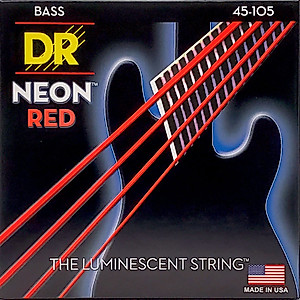 DR Handmade Strings DR Hi-Def Neon Red Medium Bass Guitar Strings (NRB-45)