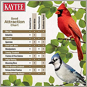 Kaytee Wild Bird Ultimate No Mess Wild Bird Food Seed For Cardinals, Finches, Chickadees, Nuthatches, Woodpeckers, Grosbeaks, Juncos and Other Colorful Songbirds, 9.75 Pound