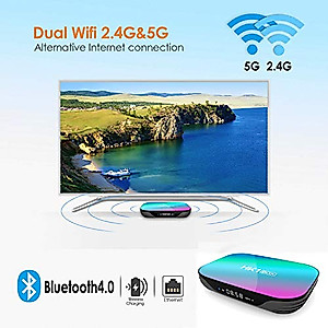 Sofobod HK1 Box Android 9.0 Smart TV Box with 4GB RAM 64GB ROM，Upgraded S905X3 Quad Core 64bit Cortex-A55 GPU G31 MP2, 2.4G/5G Dual WiFi BT4.0 H.265 Decoding LAN 1000, HD/4K/8K(HK1-4D)