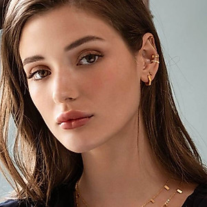 16 Pcs Clip on Earrings for Women Non Piercing, Ear Cuffs Adjustable Fake Clip On Earrings Set for Gift