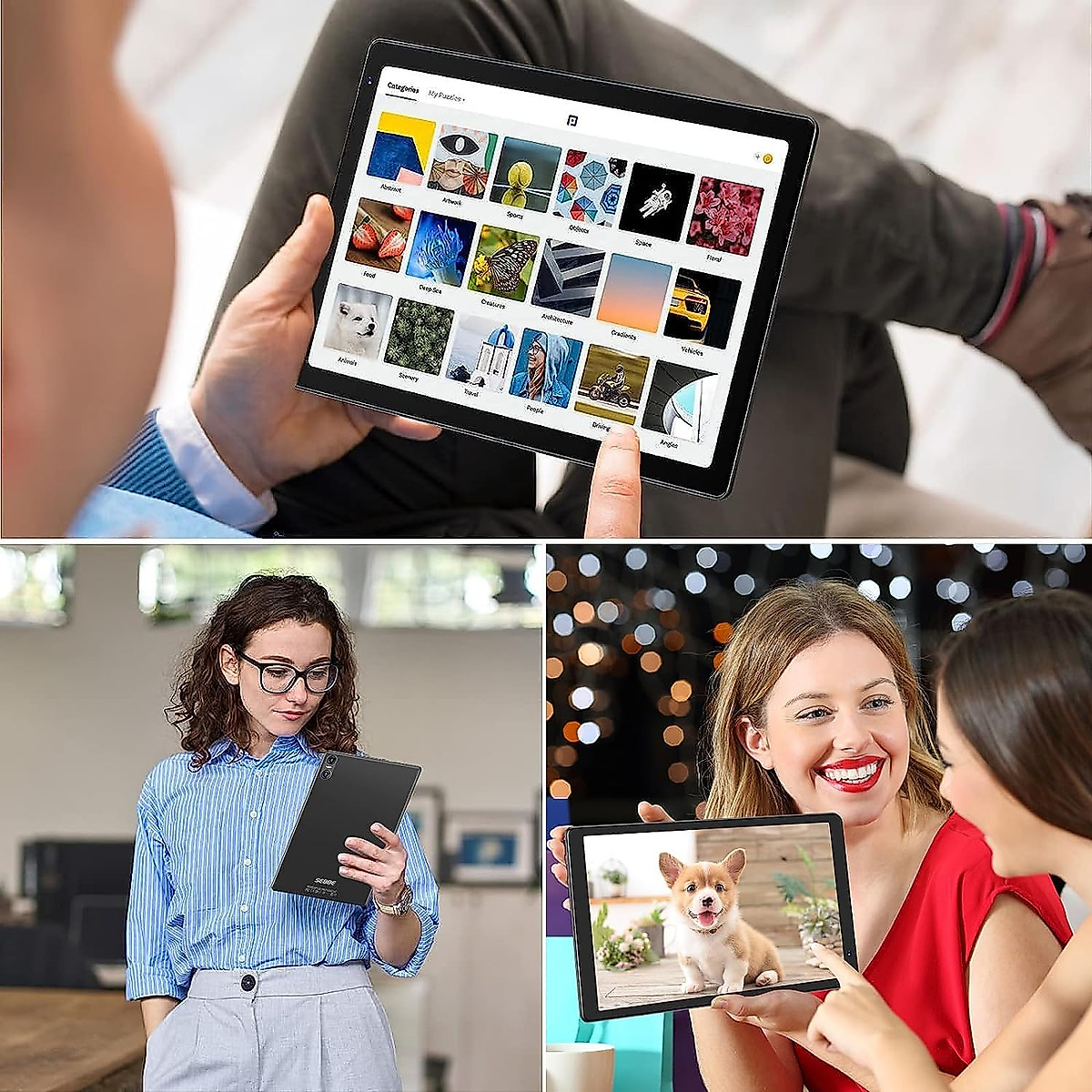 SEBBE Android 11 Tablet, 2023 2 in 1 Tablets, 10.36 Inch HD Display, 2.0 GHz, Octa-Core, 4GB RAM+64GB ROM(Up to 256G), 8000 mAh Battery, 5G+2.4G WiFi Tableta with Keyboard - Gray