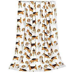 srufqsi Beagle Dog Throw Blanket Fleece Flannel Blankets Couch Sofa Bed Blanket for Kids Teen Adults