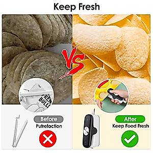 FEPPO Bag Sealer, Bag Sealer Heat Seal with Cutter 2 in 1, Food Sealer Sealing Machine Kitchen Gadget For Chip Bags Plastic Bags Food Storage (Battery Included)