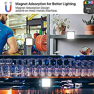 ULANZI VL49 RGB Video Lights, LED Camera Light 360° Full Color Portable Photography Lighting w 3 Cold Shoe, 2000mAh Rechargeable CRI 95+ 2500-9000K Dimmable Panel Lamp Support Magnetic Attraction