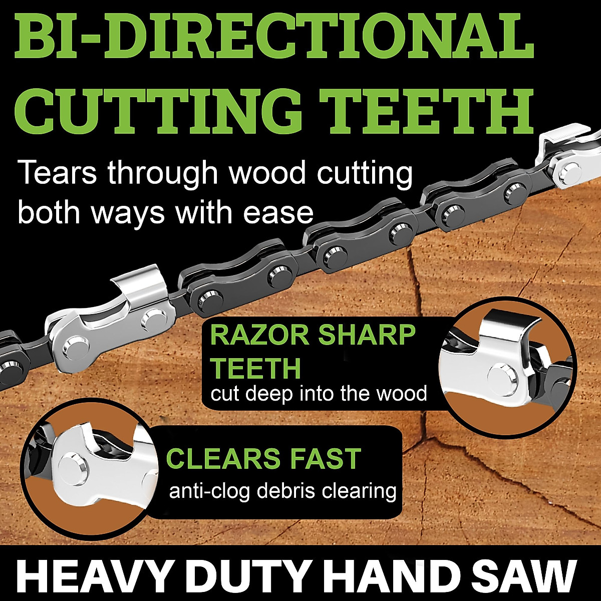 Pocket Chainsaw For Camping [36 Inch Heavy Duty Tool] -Manual Chain Saw, Survival Wire Saw -Rope Chain Saw For Cutting Tree Limbs -Hiking, Backpacking Gear -By SUMPRI