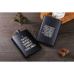 Personalized Flask Custom Flask | Engraved Any Text/Logo | 8 Oz Stainless Steel Pocket Hip Flask for Drinking | Wedding Gift for Groomsman, Dad | 2022 First Christmas