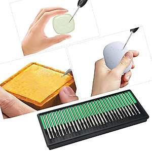 TOVOT 90PCS Assorted Diamond Burr Bits 1/8" Shank Diamond Bits for Rotary Tool Woodworking Metal Stone Engraving Carving Polishing